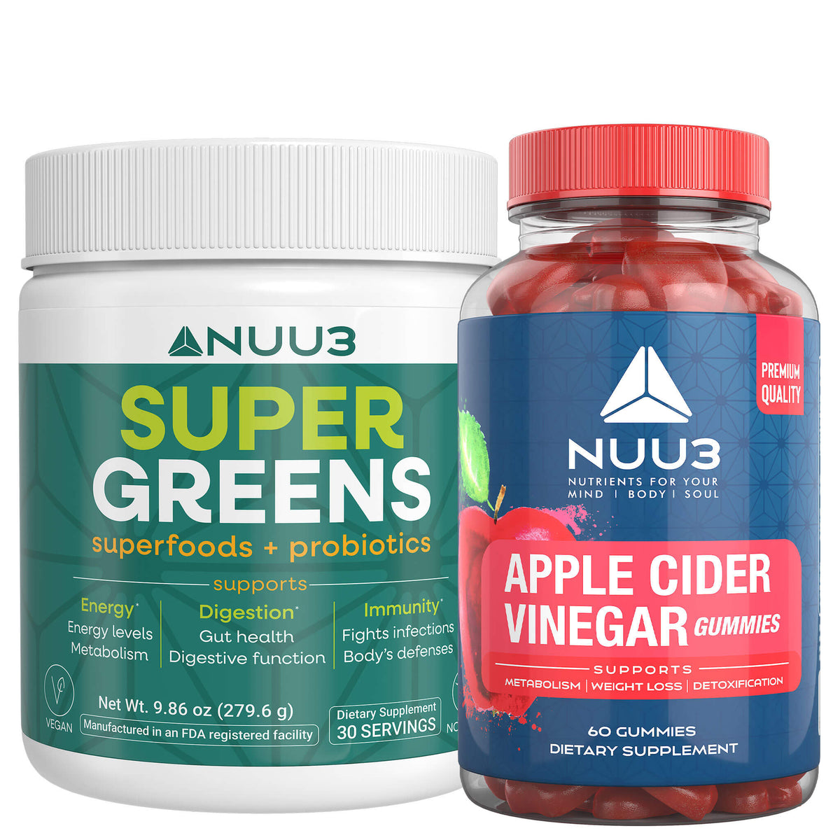 NUU3 ACV Gummies + NUU3 Supergreens – Nuu3
